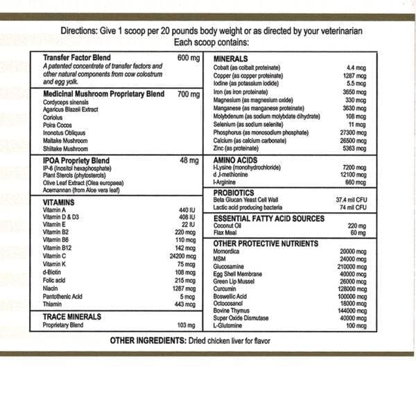 Vet Immune Professional Powder with Transfer Factors – Ramaekers Nutrition